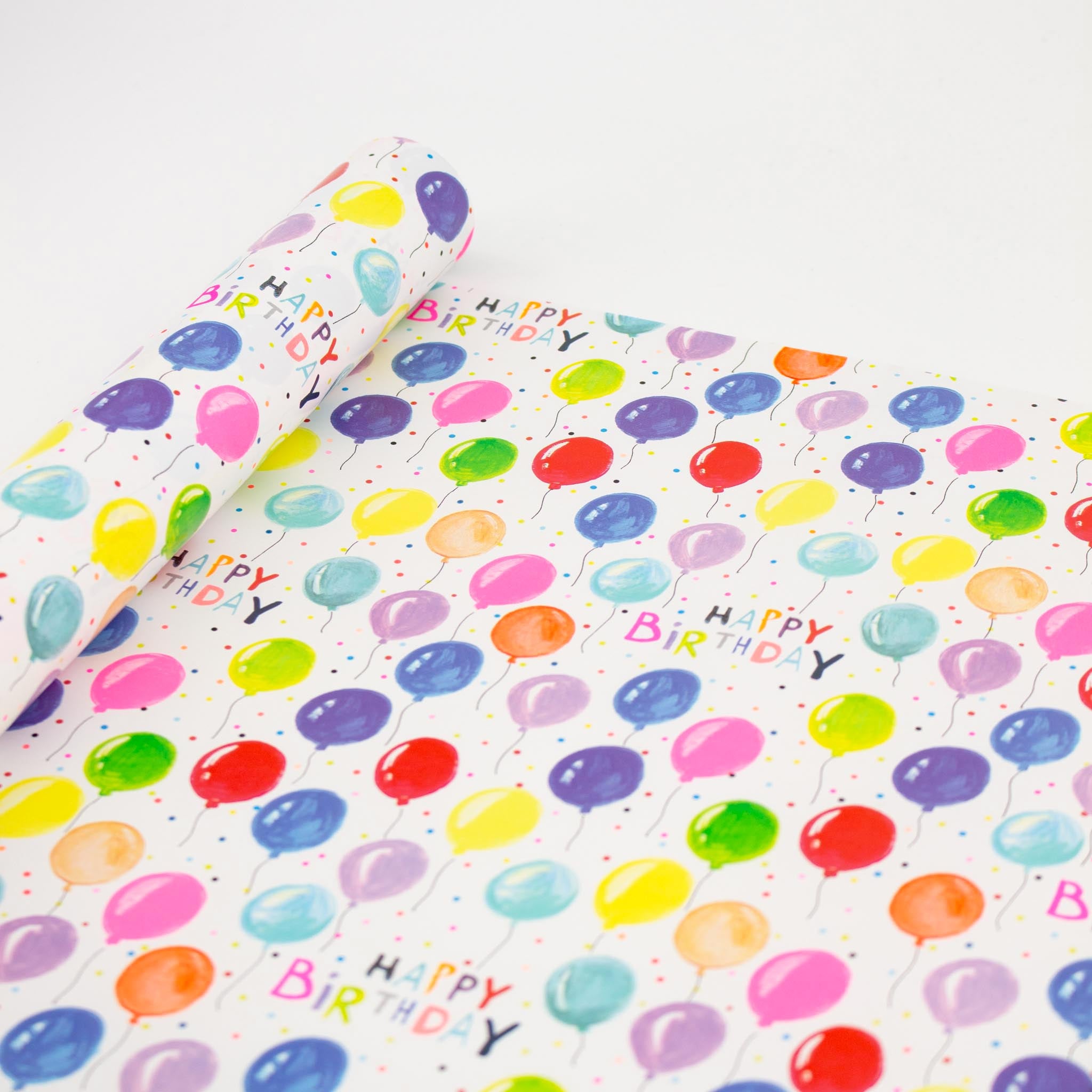 Birthday Wrapping Paper | Neon Balloon Design | Bright & Festive