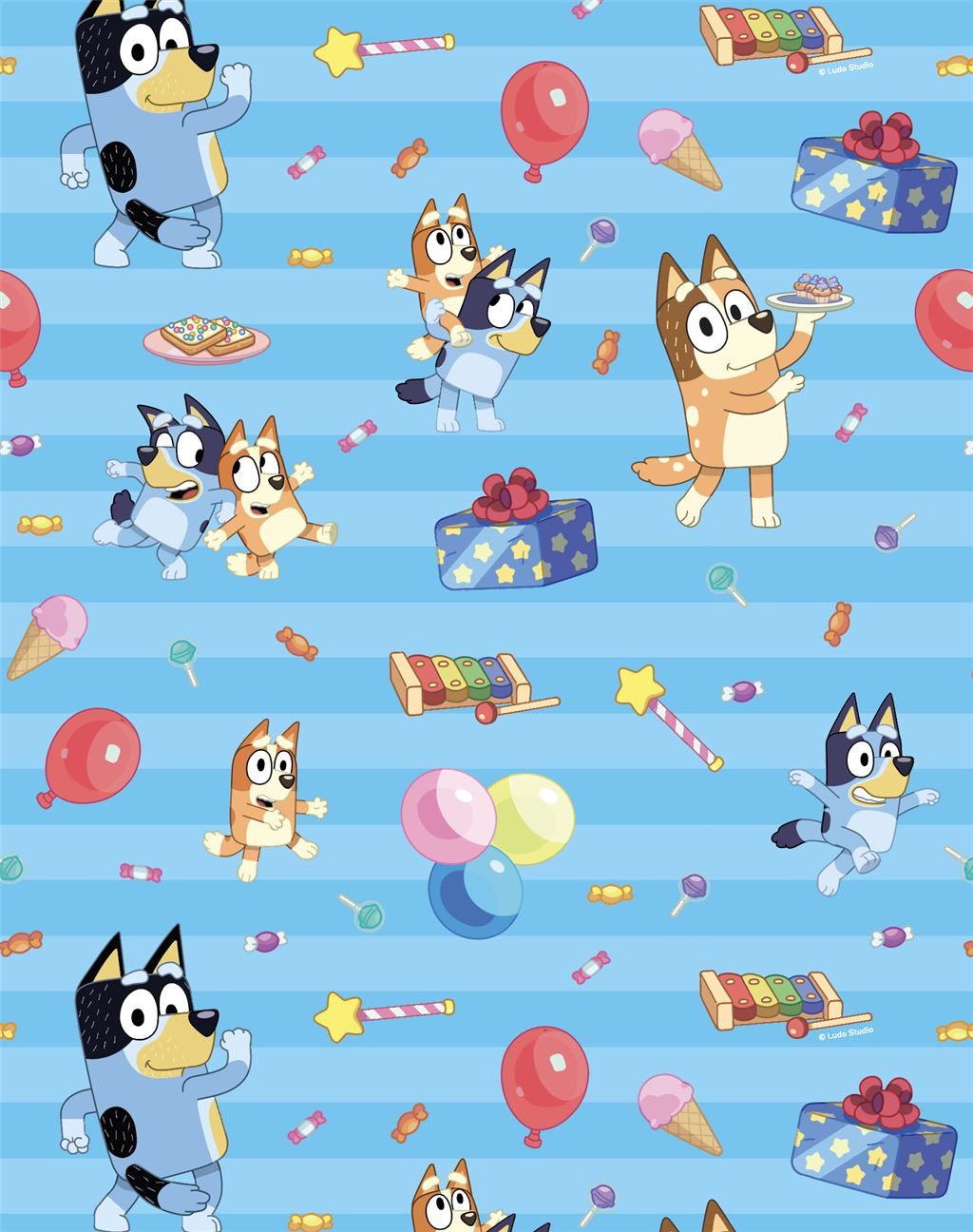 Bluey Birthday Wrap | Folded Gift Wrap | Party Celebration Design